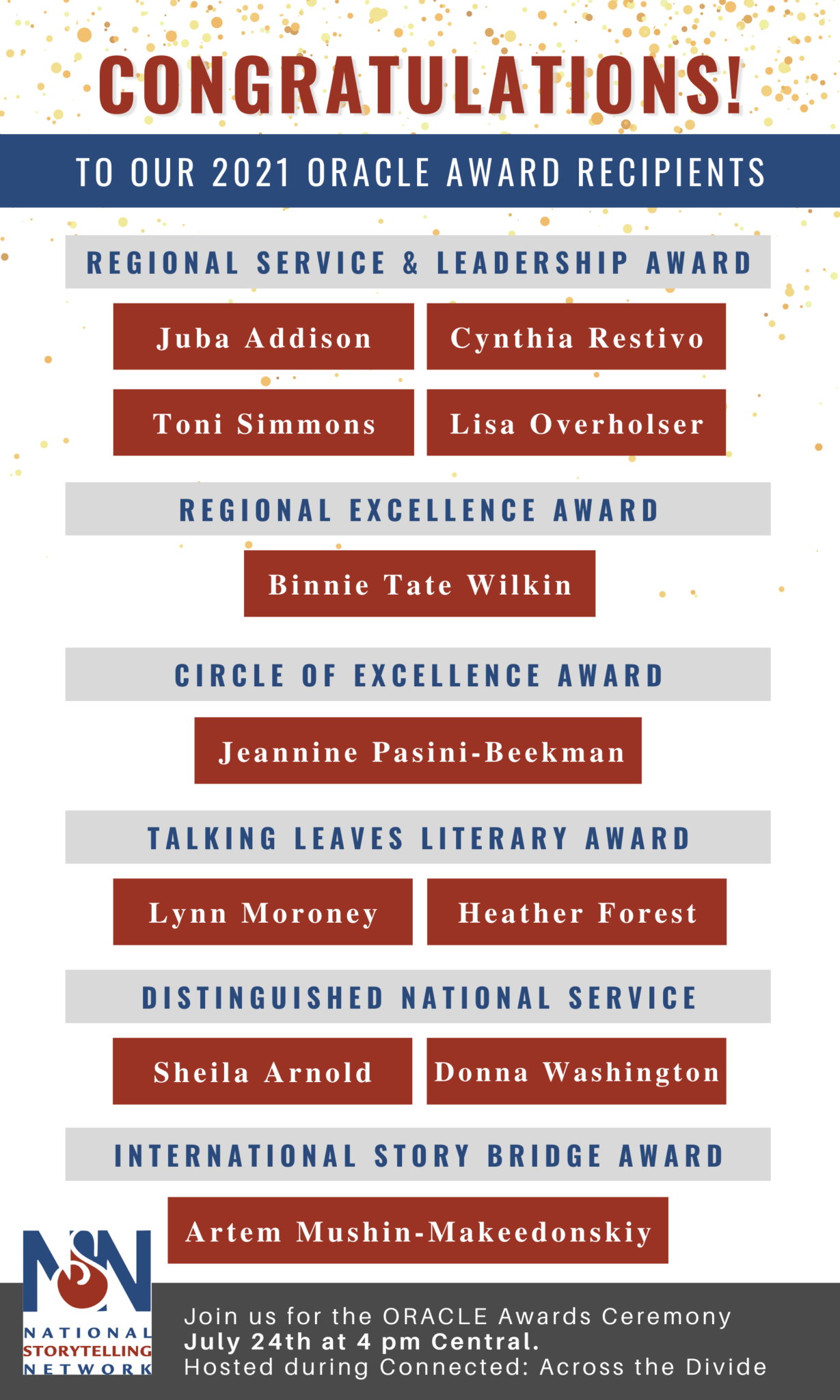 ORACLE Awards – National Storytelling Network